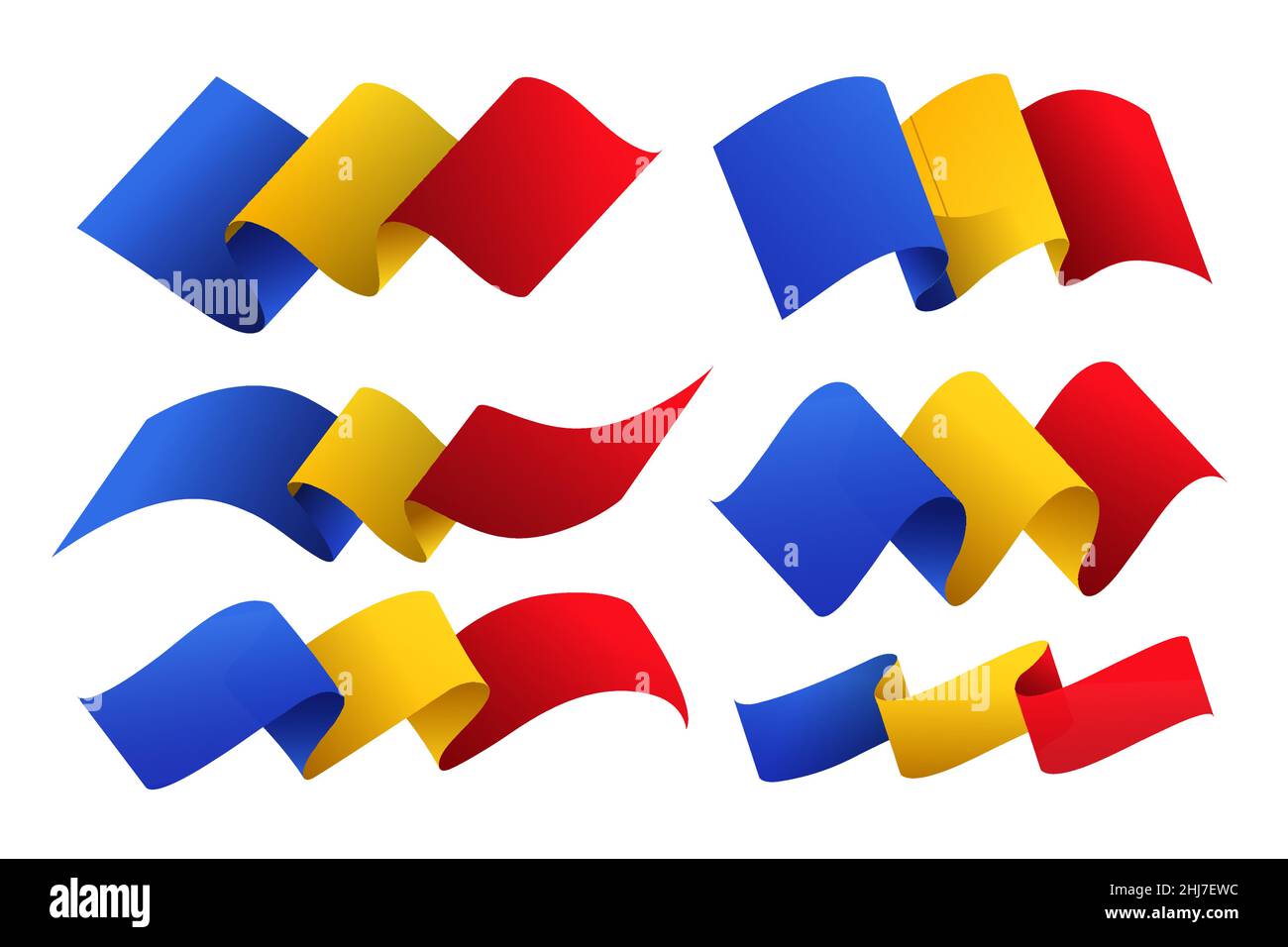 Gradient romanian flags set Vector illustration Stock Vector Image ...