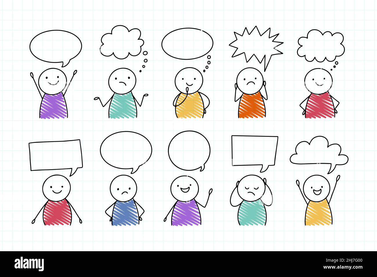 Hand drawn stickman set Vector illustration Stock Vector Image & Art ...