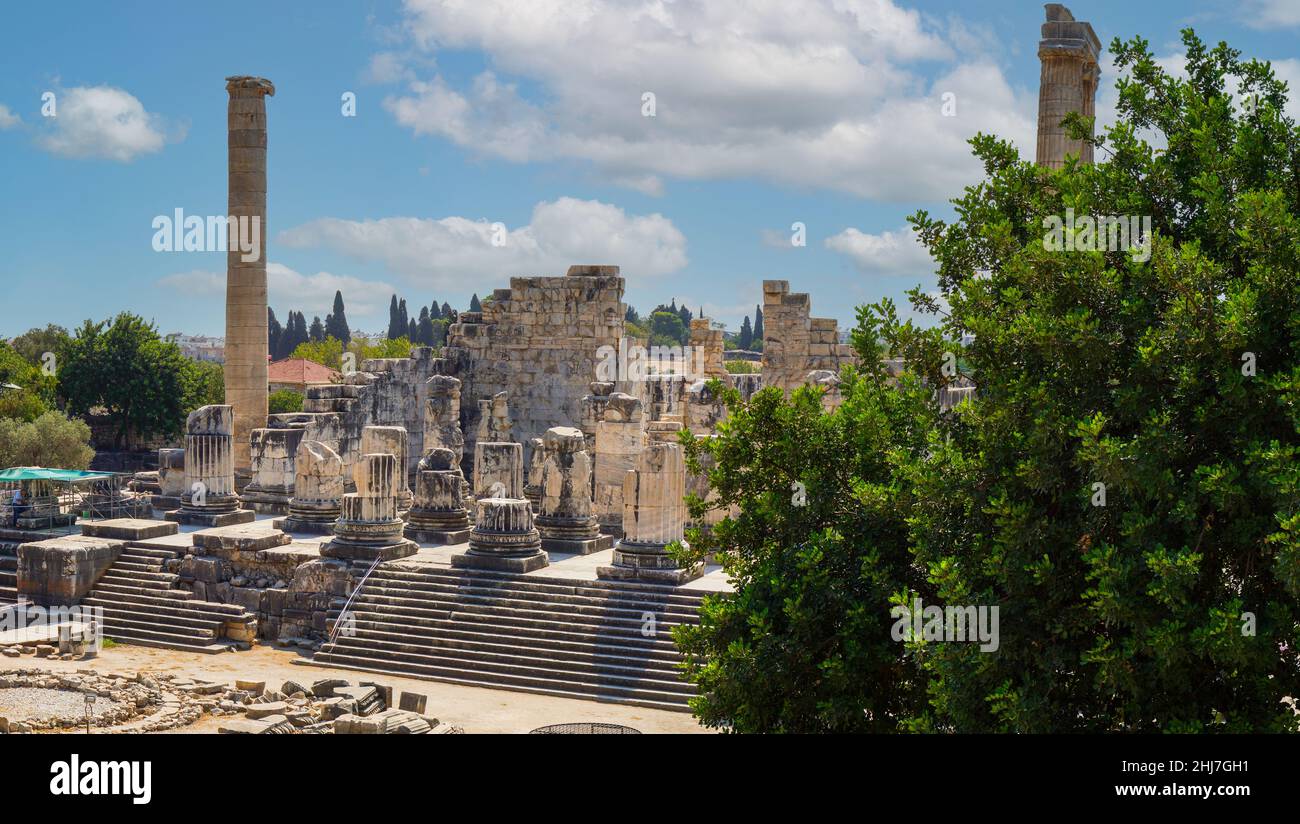 Greek Temple of Apollo in Didim, Turkey. Ruins of an ancient temple ...