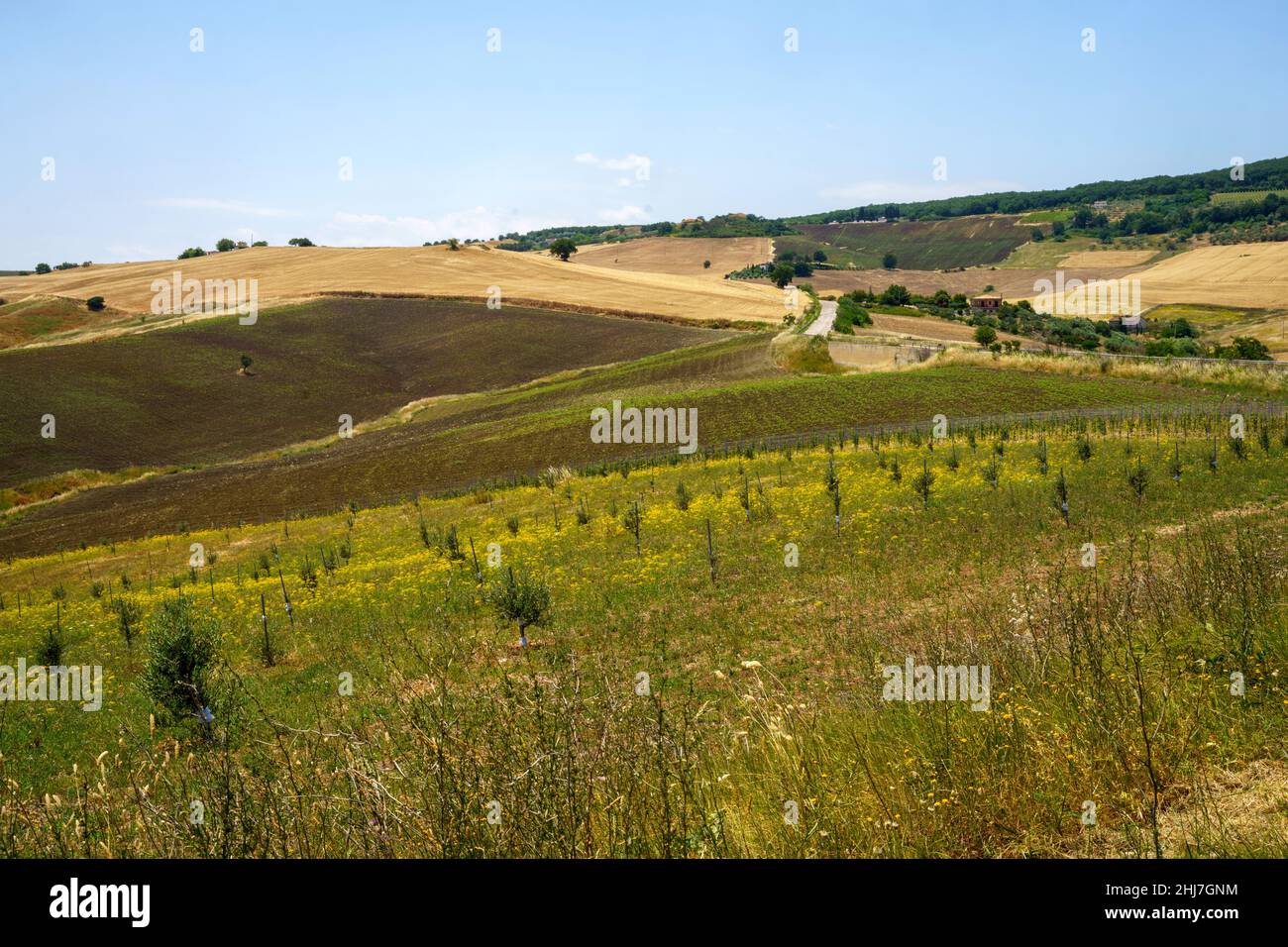 Landscape in Campobasso province, Molise, Italy, along the road to ...