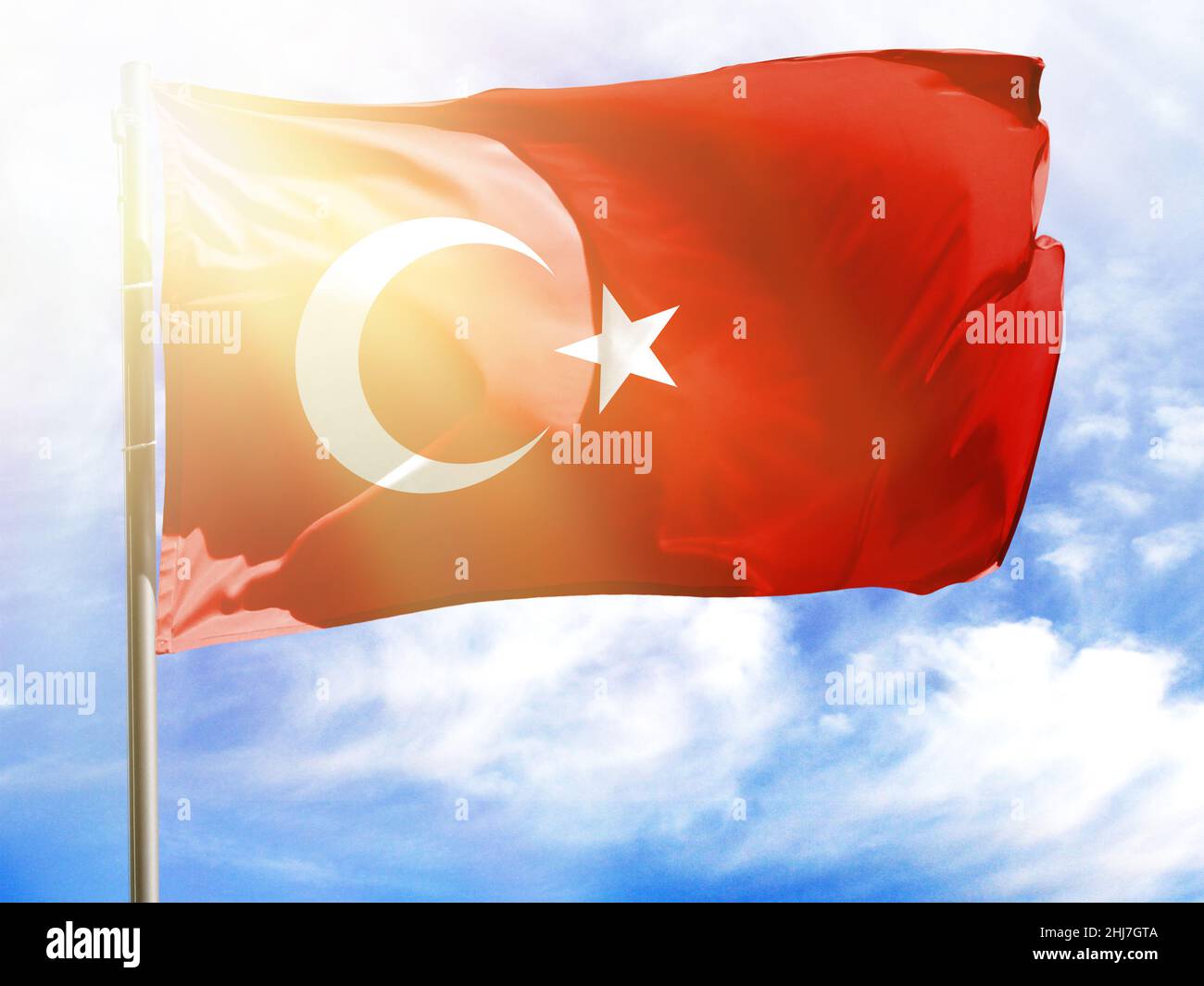 Turkey flagpole 3d illustration hi-res stock photography and images - Alamy