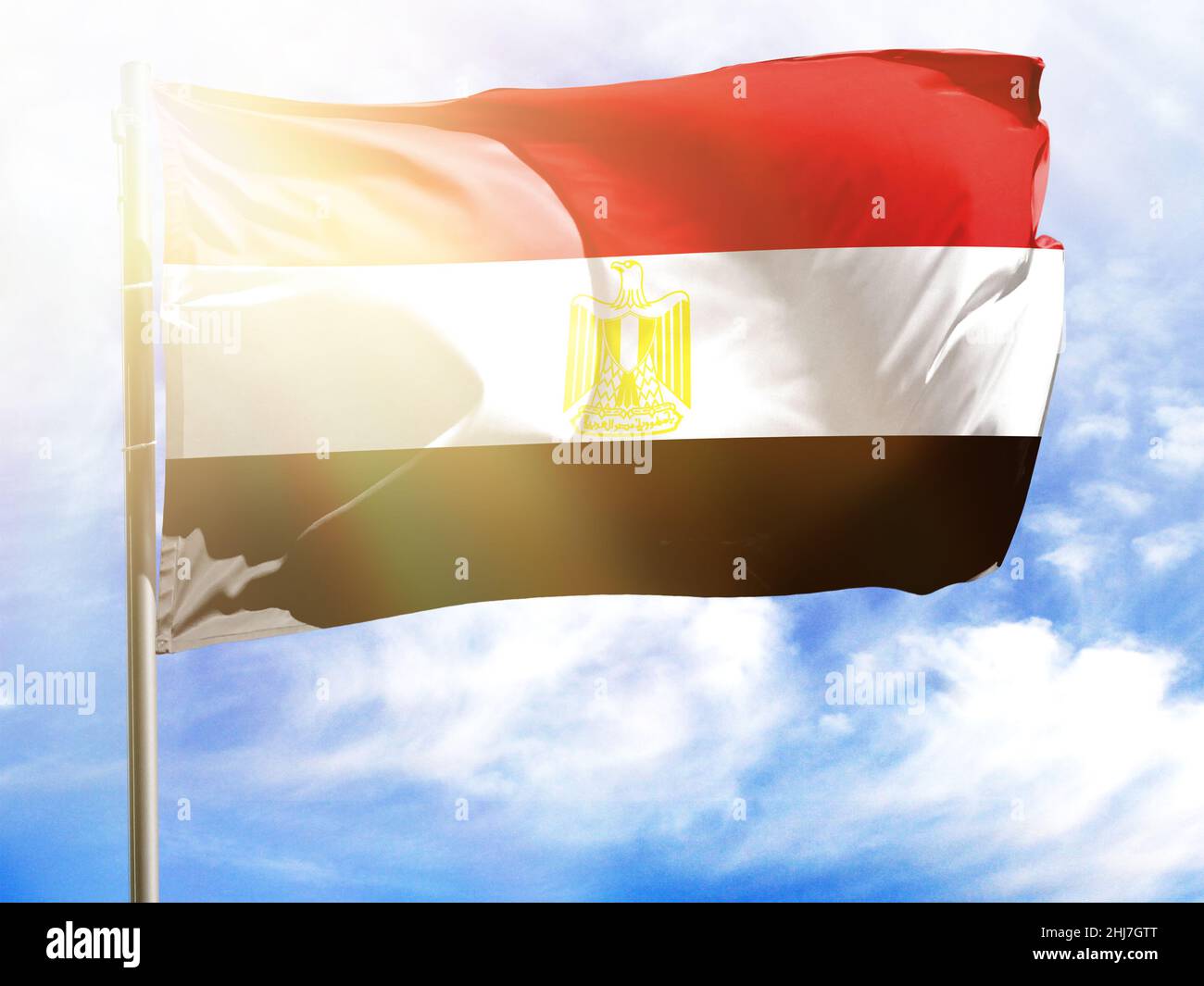 The official flag of arab republic of egypt hi-res stock photography ...