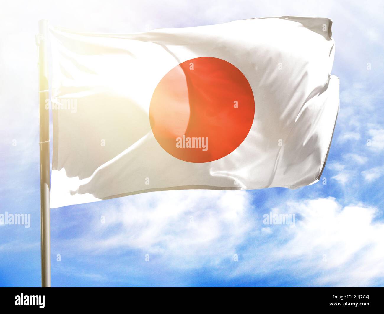 Japan flag realistic hi-res stock photography and images - Alamy