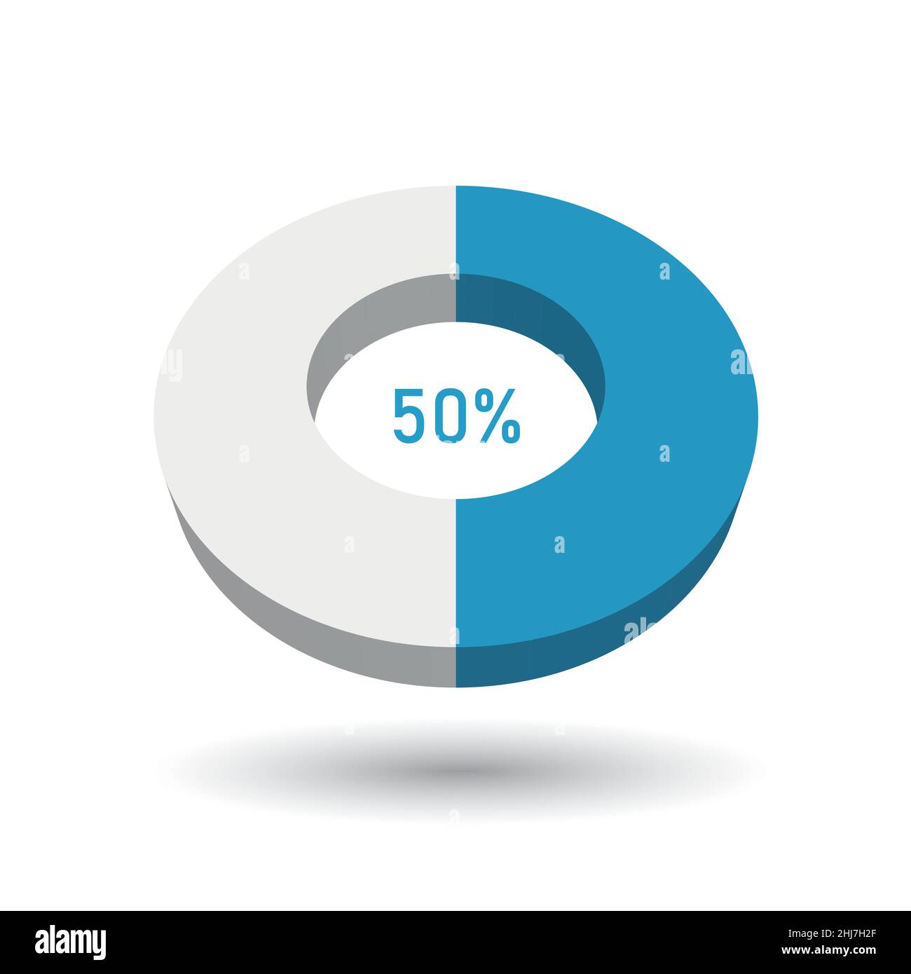 50 percent 3D vector pie chart Stock Vector Image & Art - Alamy