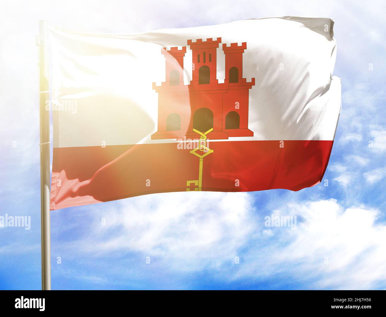 Official flag of gibraltar hi-res stock photography and images - Alamy