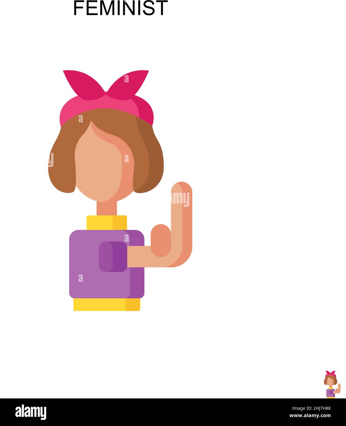 Feminist Simple vector icon. Illustration symbol design template for ...