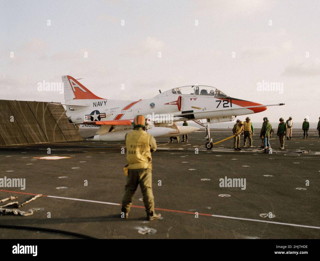 TA-4J VT-7 on cat USS Carl Vinson (CVN-70) 1984 Stock Photo - Alamy