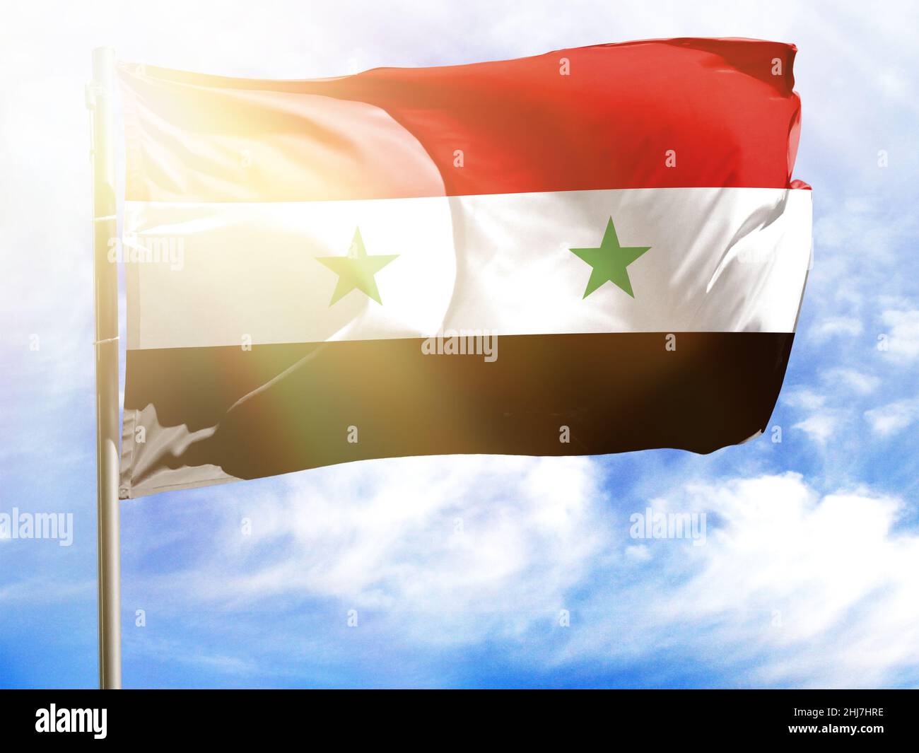Syria flagpole 3d illustration hi-res stock photography and images - Alamy