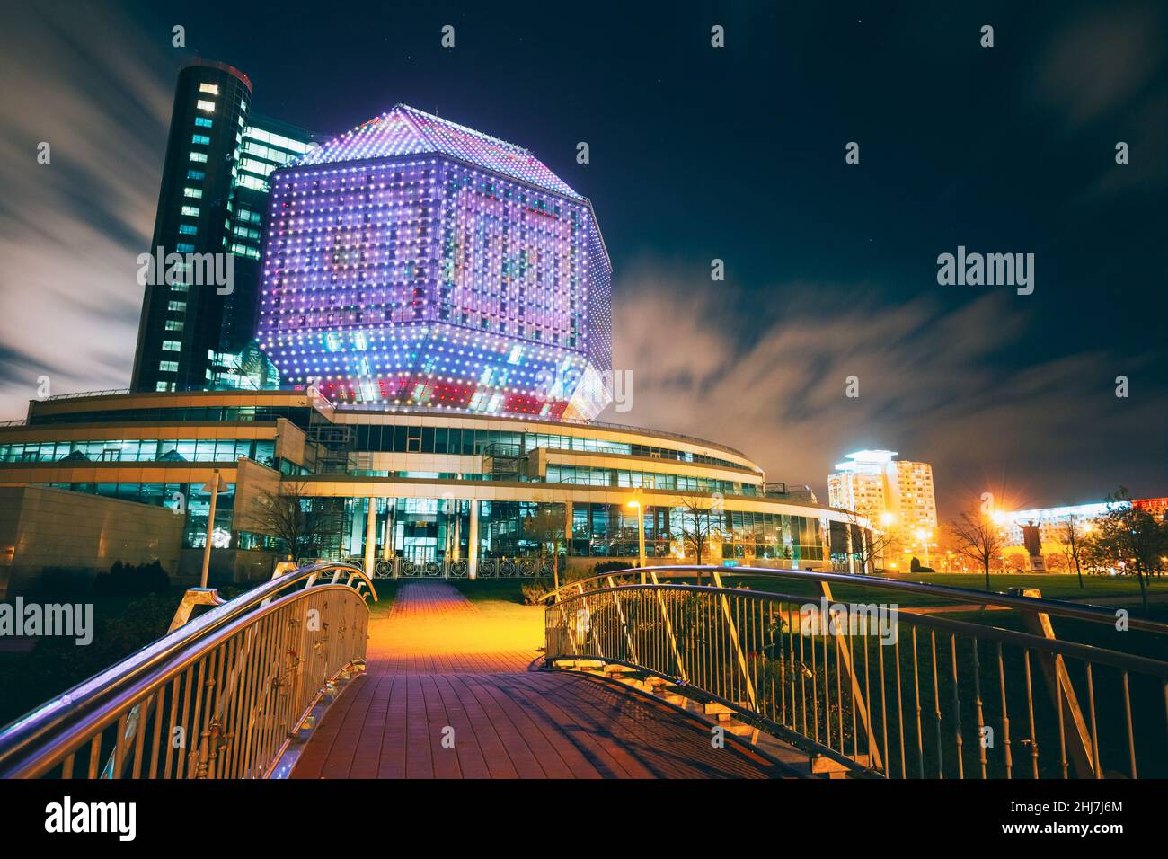 Unique Building - National Library Of Belarus, Symbol Of Minsk Stock ...