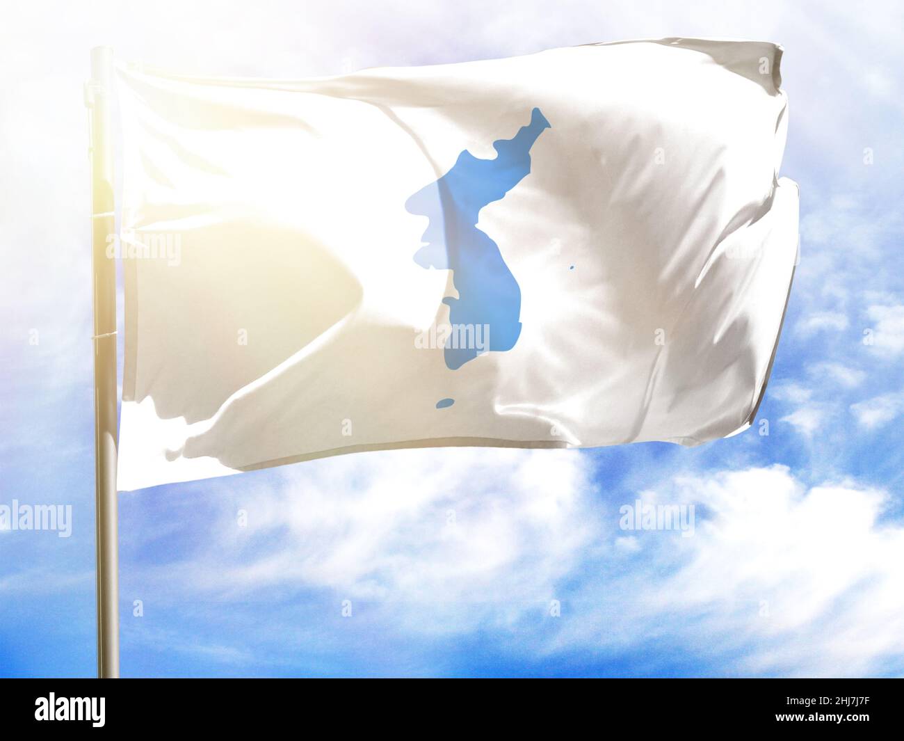 Flagpole with flag of Korean Unification Stock Photo - Alamy