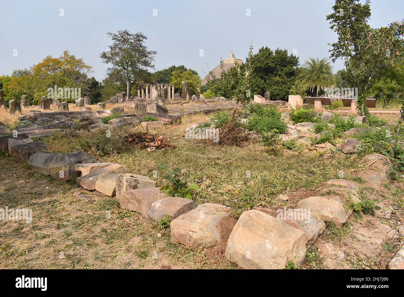 Monastery 38 remains at ancient Buddhist monument. World Heritage Site ...