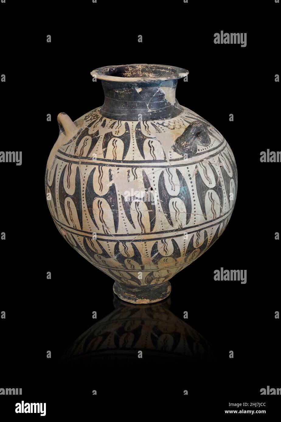 Mycenaean Palace style pottery - Piriform jar with repeating double ...