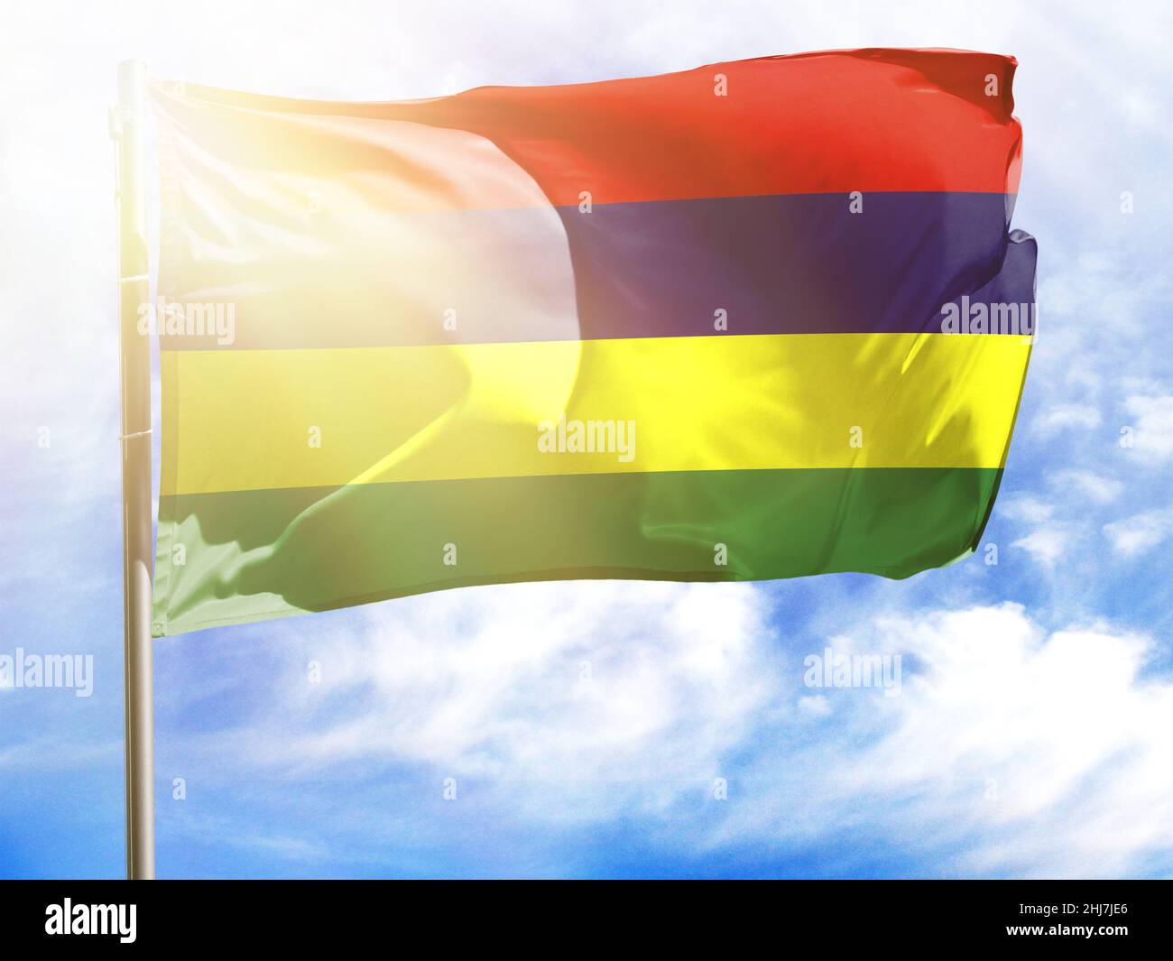 Official flag of mauritius hi-res stock photography and images - Alamy