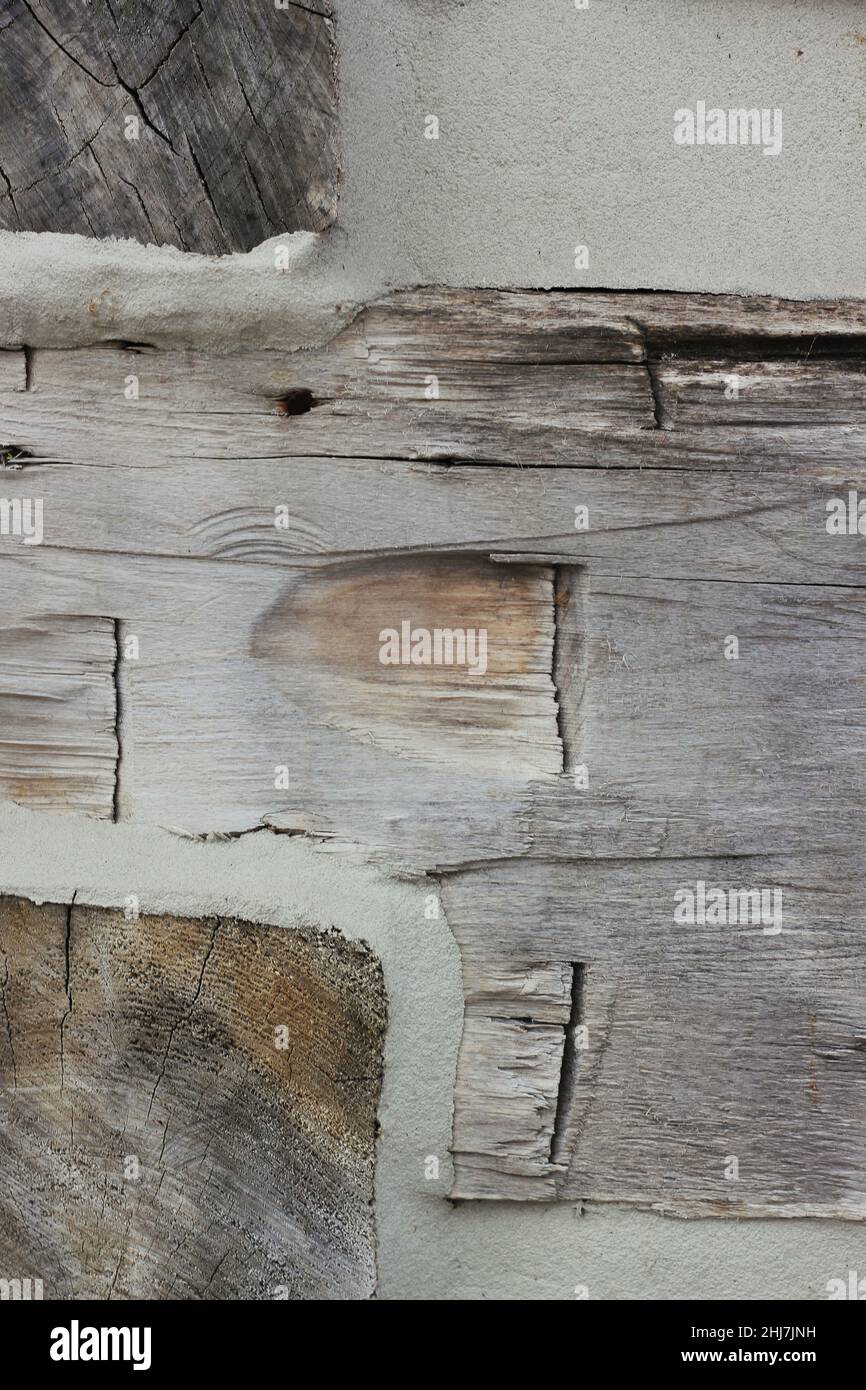 Rustic old wood construction of a very old log cabin Stock Photo - Alamy