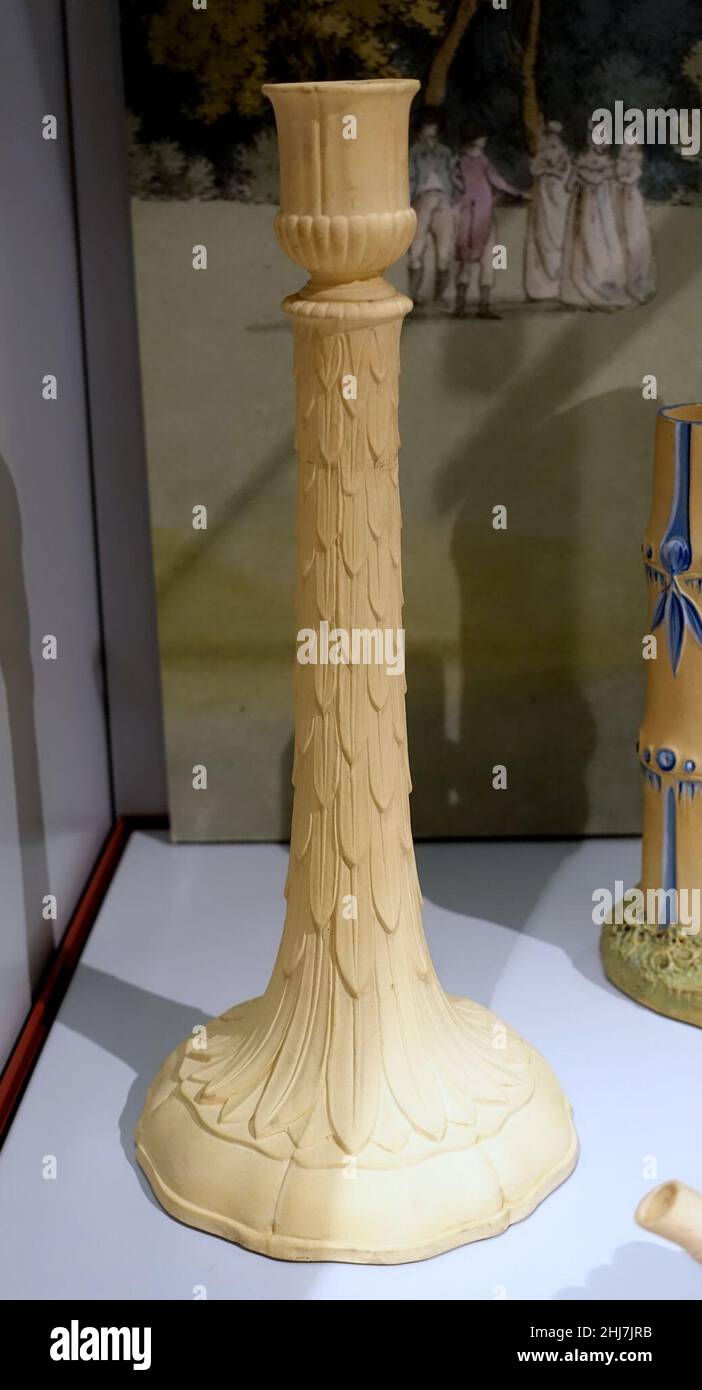 Table candlestick with overlapping leaves, c. 1785, Caneware Stock ...