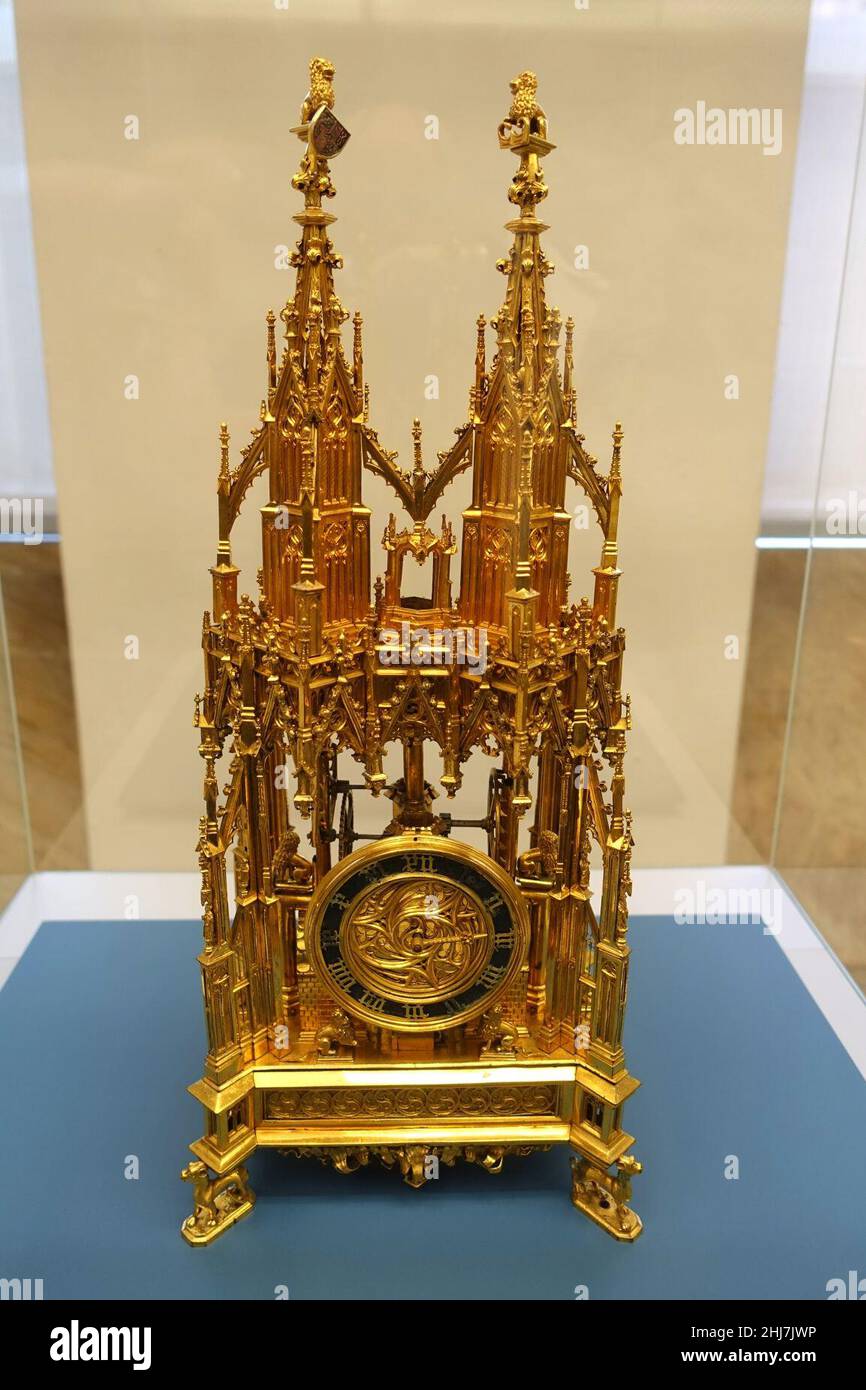Table clock of Philip the Good, Duke of Burgundy, c. 1430, gilt brass ...