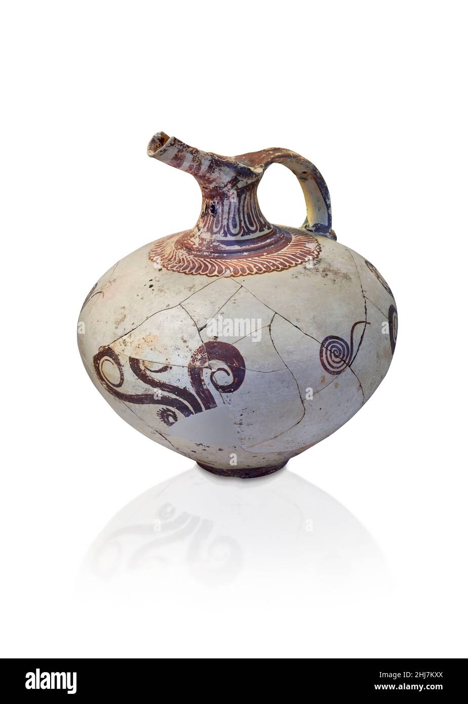 Mycenaean pottery - terracotta beaked jug with marine design, chamber ...