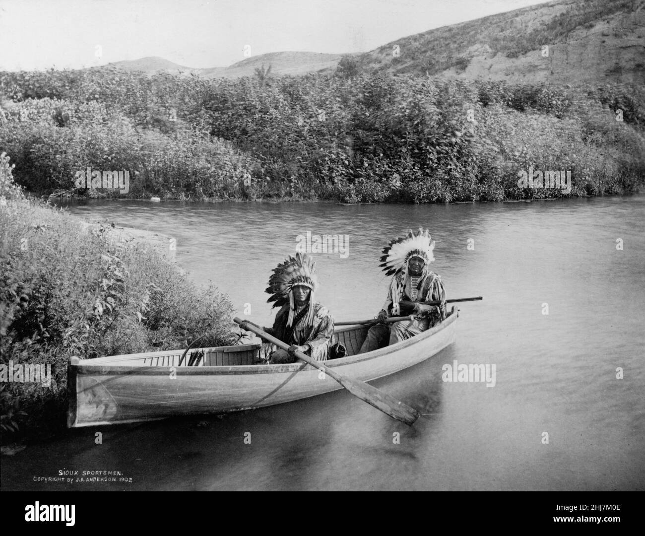 Lakota Indians Canoe