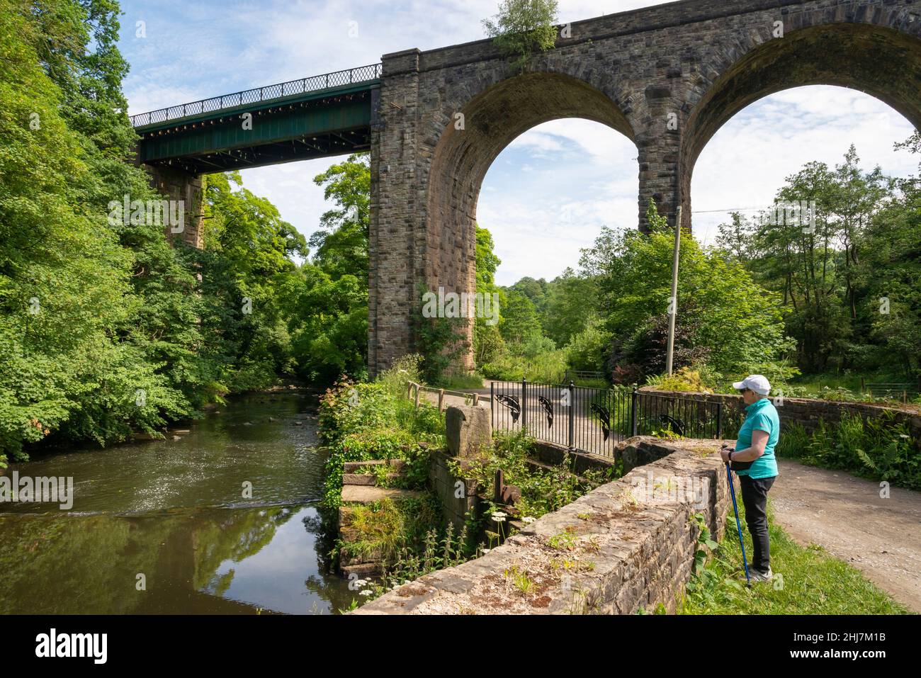 The river Goyt near the Roman Lakes at Marple, Stockport, Greater ...