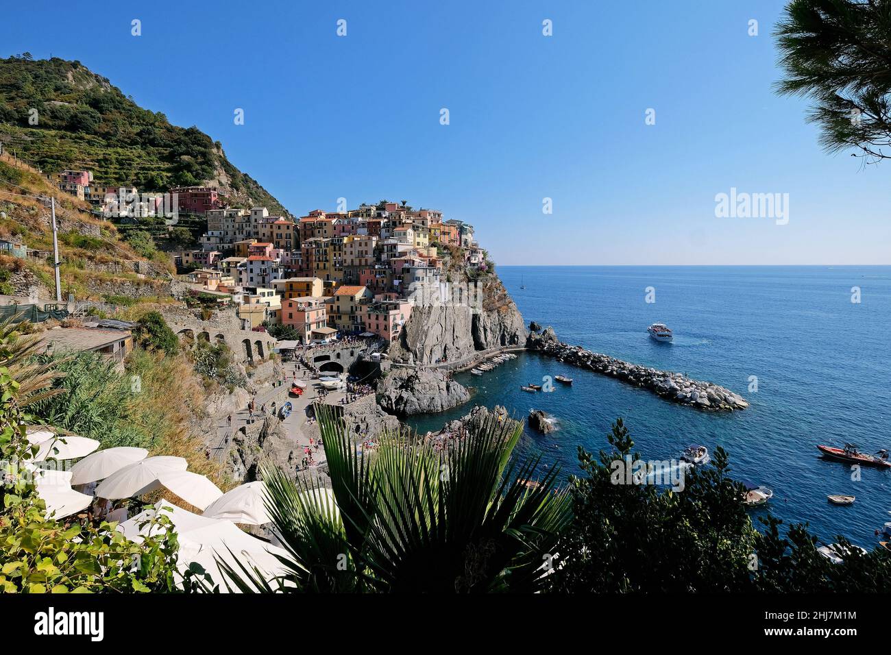 Manarola, one of the villages of the Cinque Terre on the Italian ...