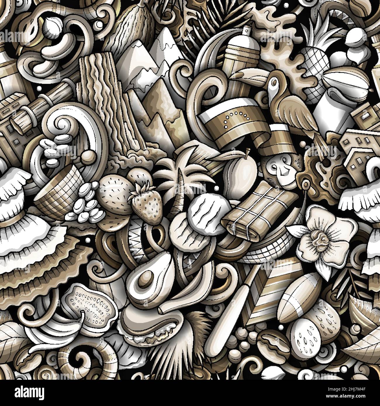 Cartoon doodles Venezuela seamless pattern Stock Vector Image & Art - Alamy