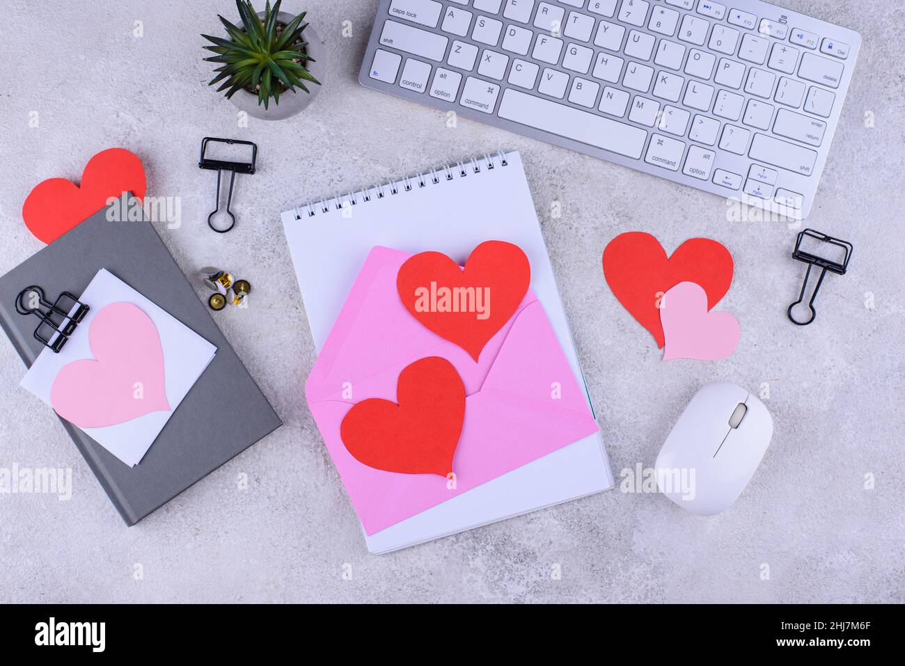 Valentine day concept in office desk Stock Photo - Alamy