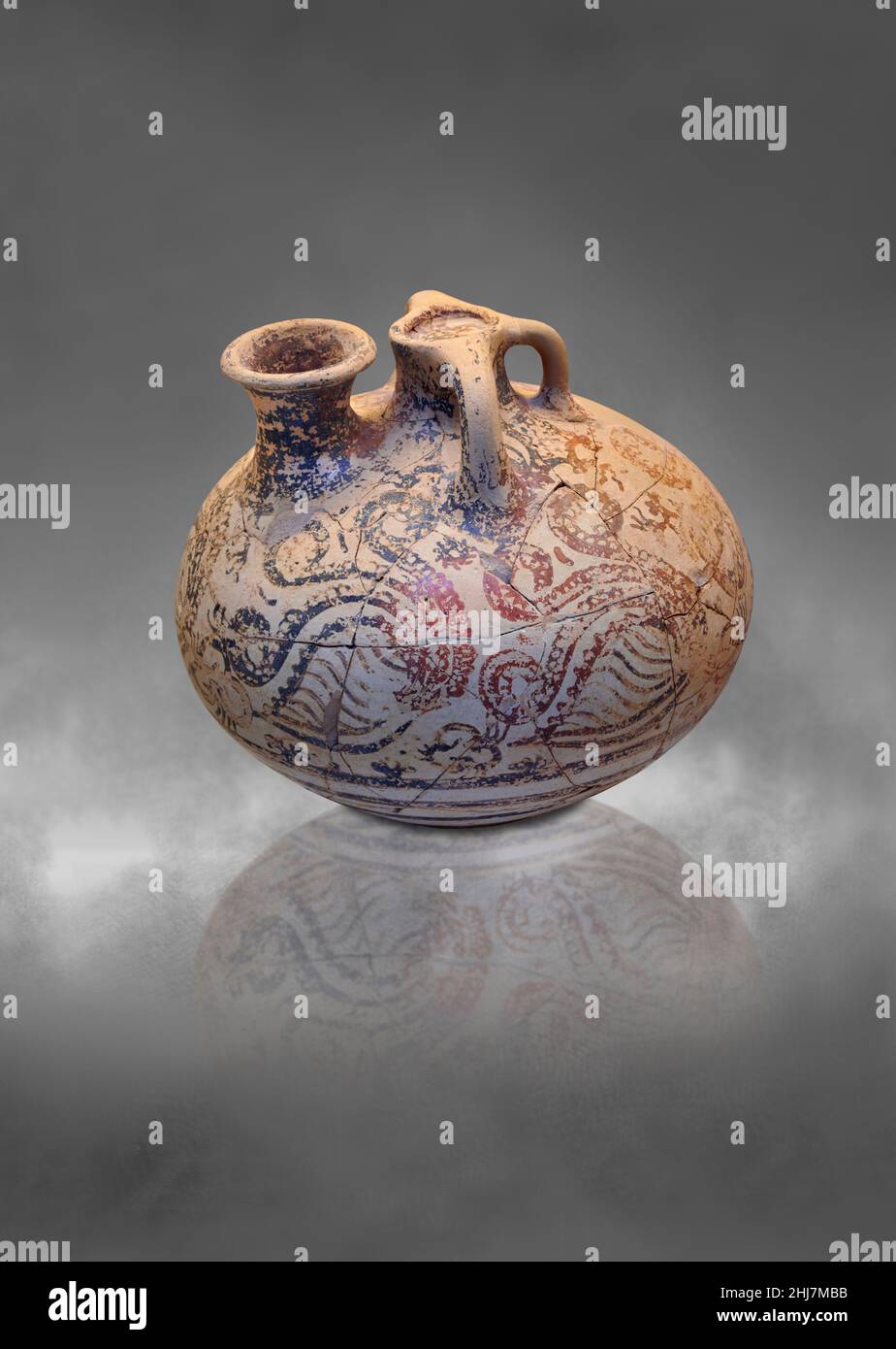 Mycenaean pottery - terracotta stirrup jar with a repeating octopus ...