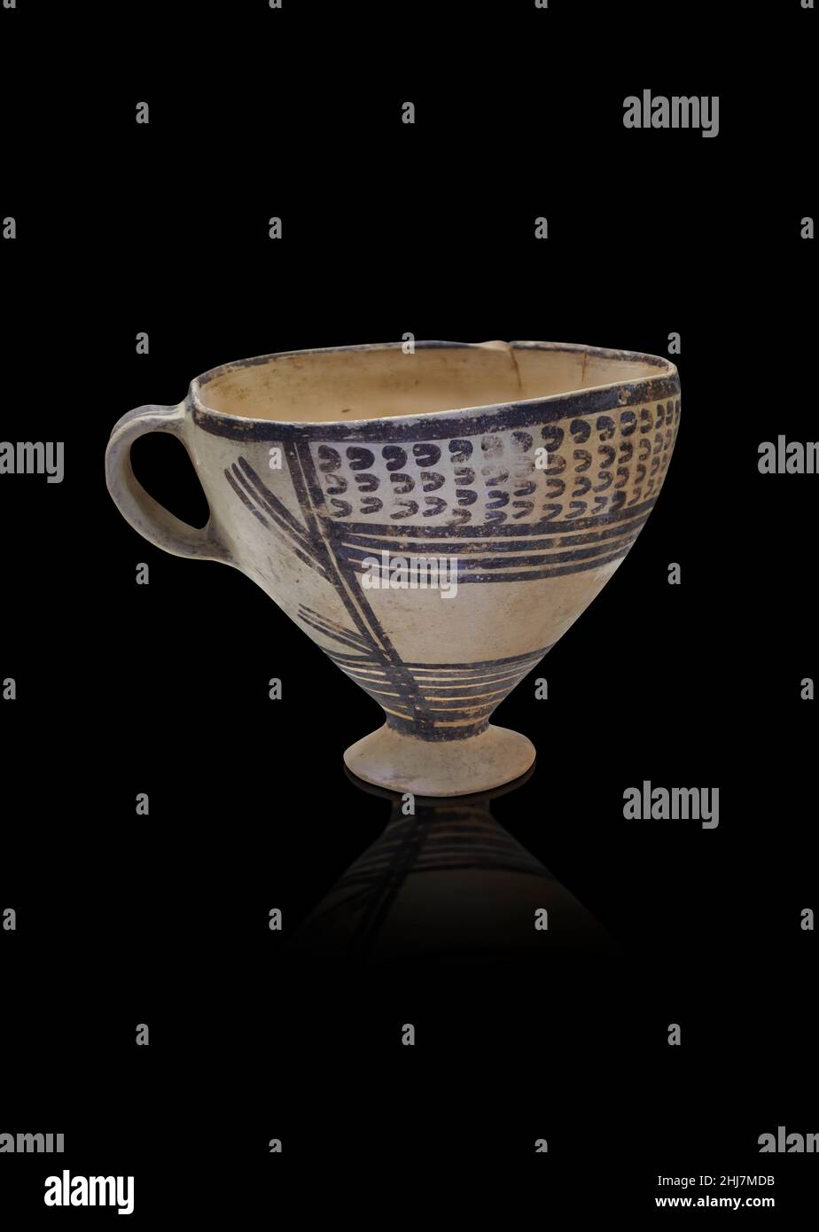 Mycenaean pottery - decorated terracotta cup, 1400-1300 BC. Nafplion ...