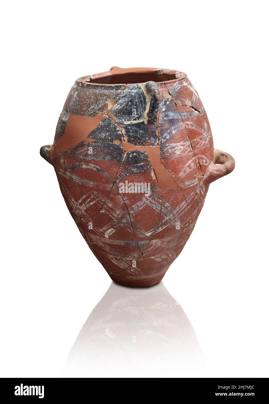 Mycenaean pottery . terracotta burial jar with geometric designs design ...