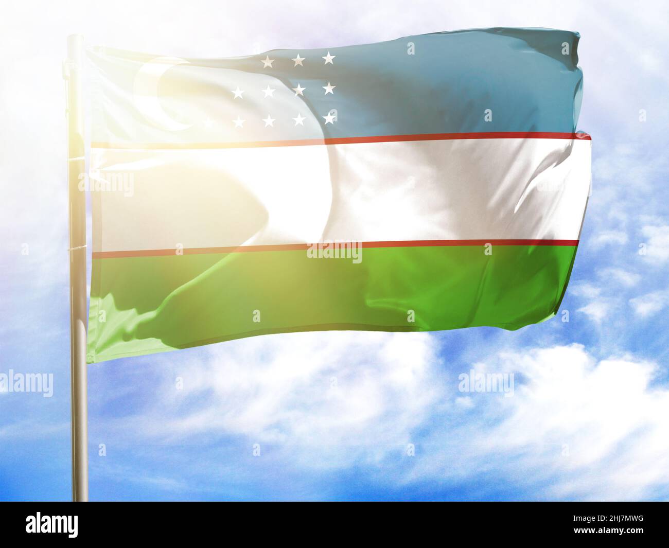 Uzbekistan official flag hi-res stock photography and images - Alamy