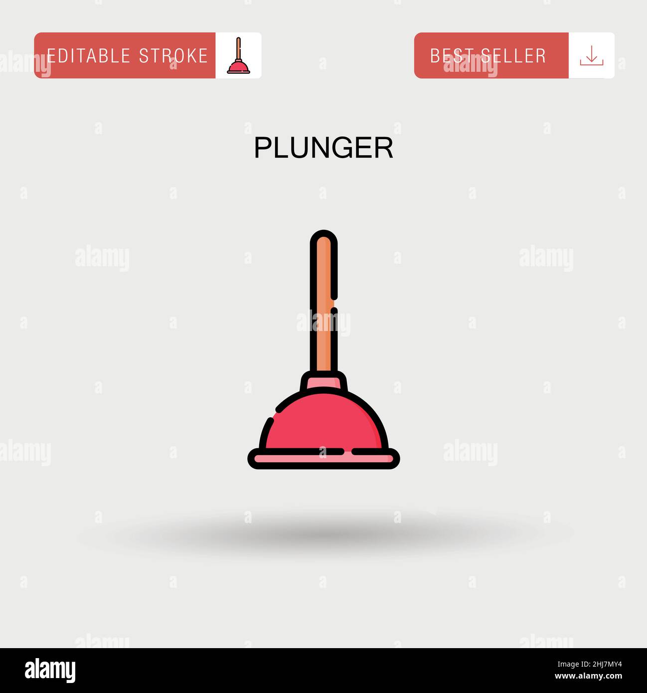 Plunger Simple vector icon Stock Vector Image & Art - Alamy