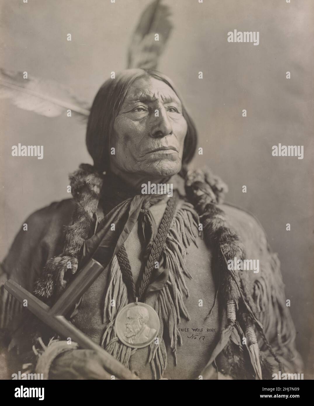 Photo shows Wolf Robe (c 1838-1910), the Southern Cheyenne chief ...