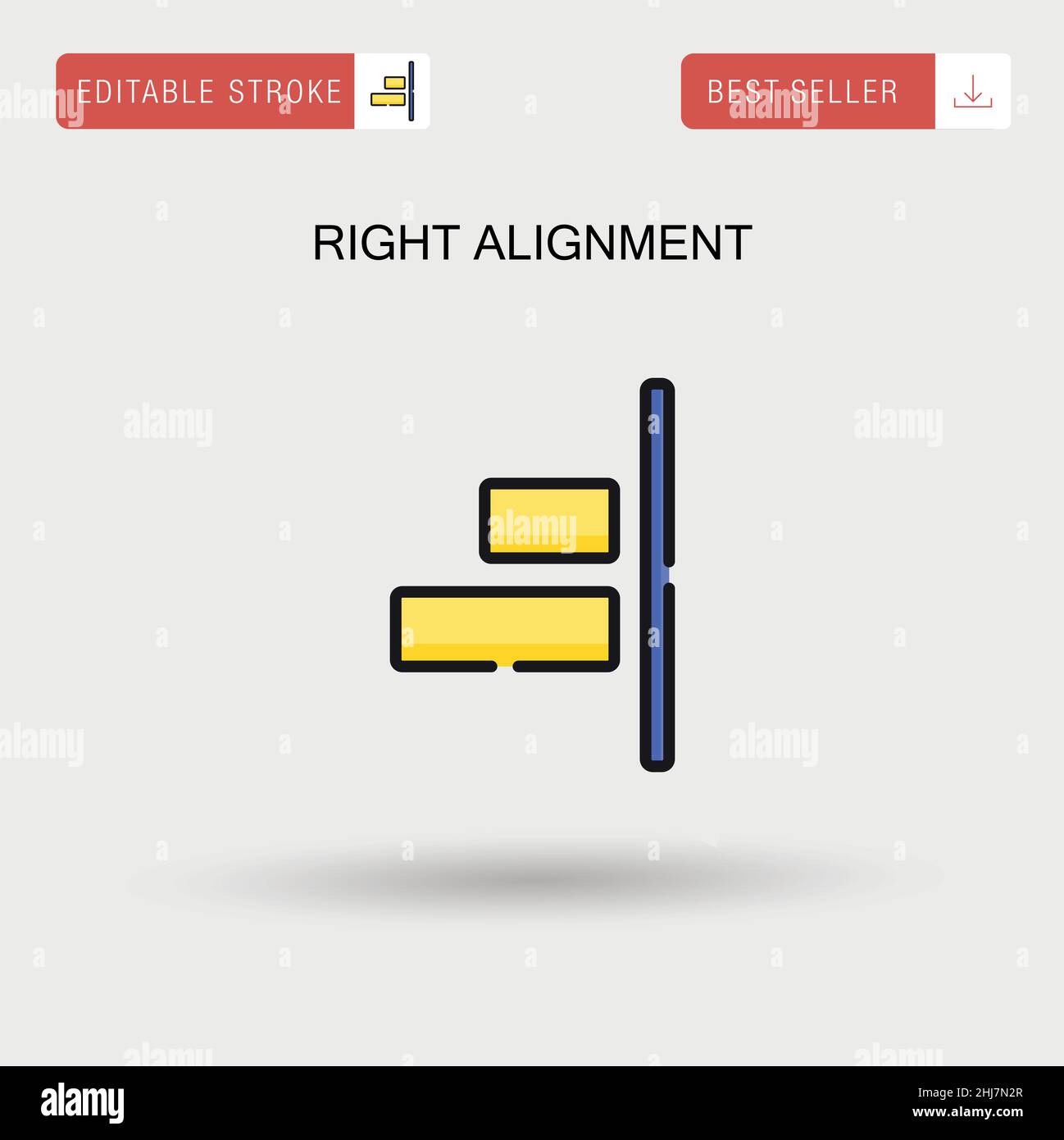 Right Alignment Simple Vector Icon Stock Vector Image And Art Alamy