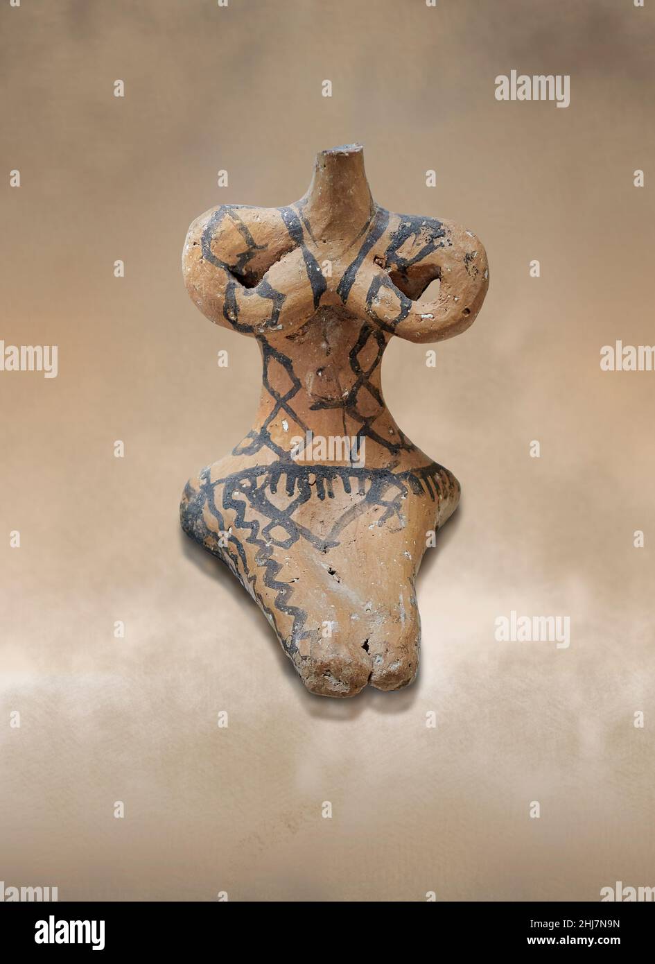 Neolithic Greek pottery female sitting figurine, Franchthi cave, 5300 ...