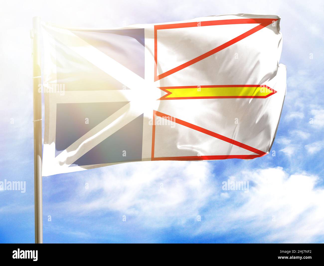 Flagpole with flag of Newfoundland and Labrador Stock Photo - Alamy