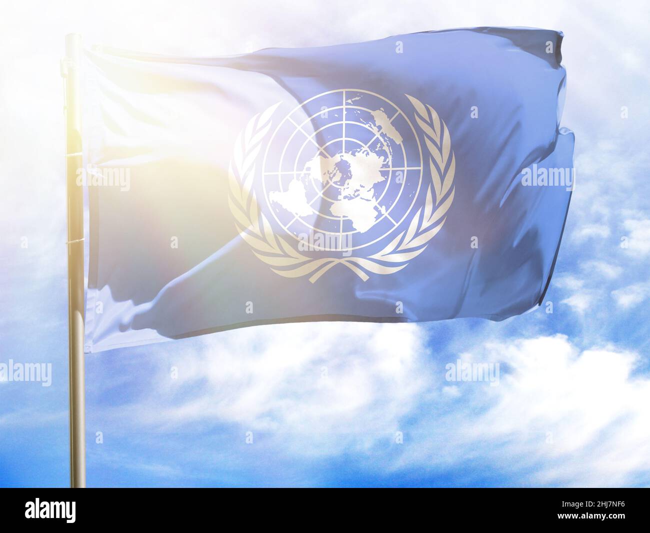 Un logo and flag hi-res stock photography and images - Alamy