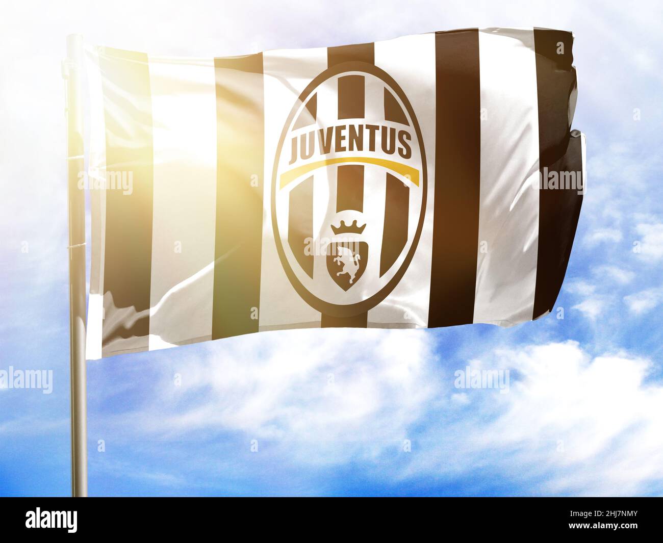 Flagpole with flag of Juventus Football Club Stock Photo - Alamy