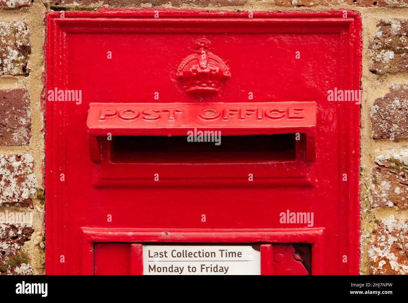 Close up of vintage red post office letterbox set in a wall Stock Photo ...