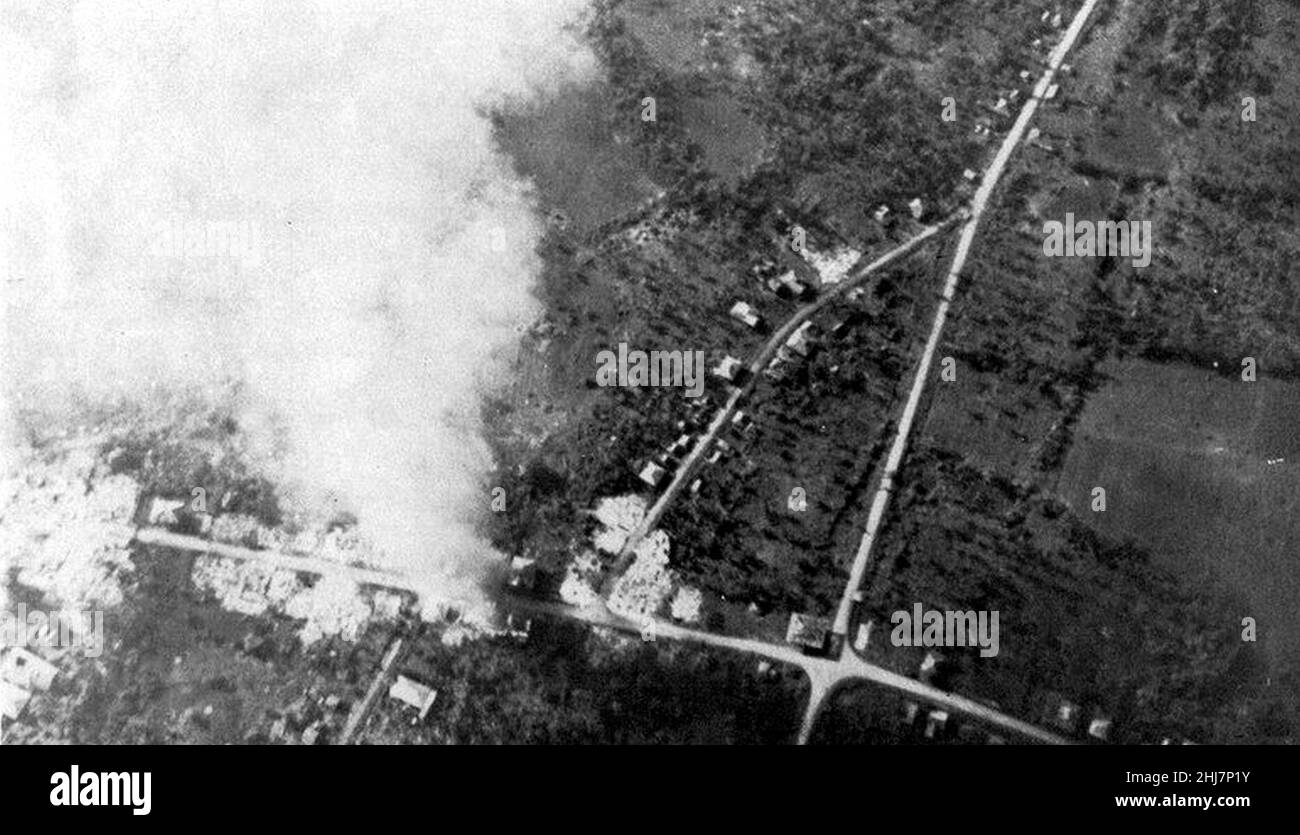Tabontabon village Leyte aerial 1944 Stock Photo - Alamy