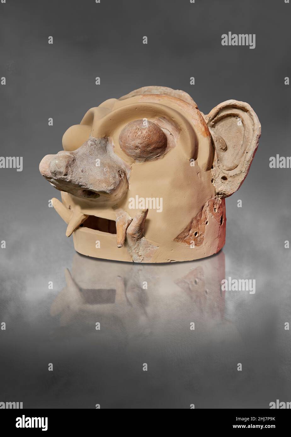 Ancient Greek Ceremonial terracotta masks depicting mythical creatures ...