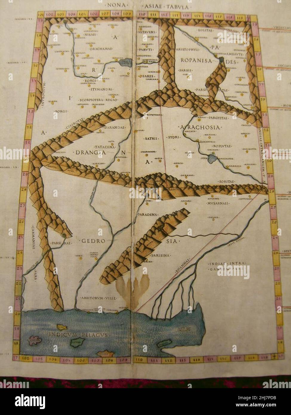 Tabula Asiae IX, a very early woodcut map published in Rome, c.1478-90 ...