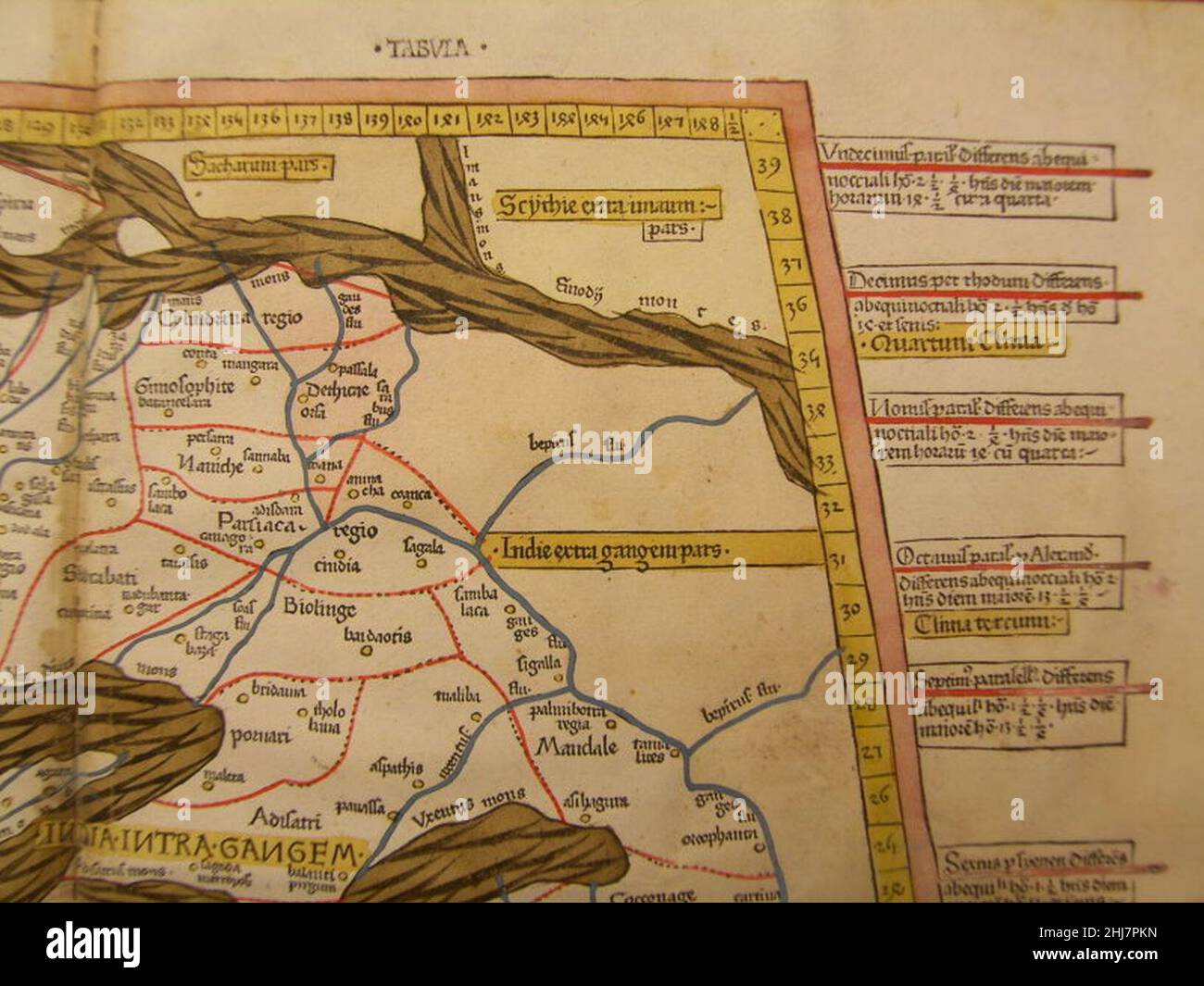 Tabula Asiae X, an extremely early woodcut version by Nicolaus Germanus ...