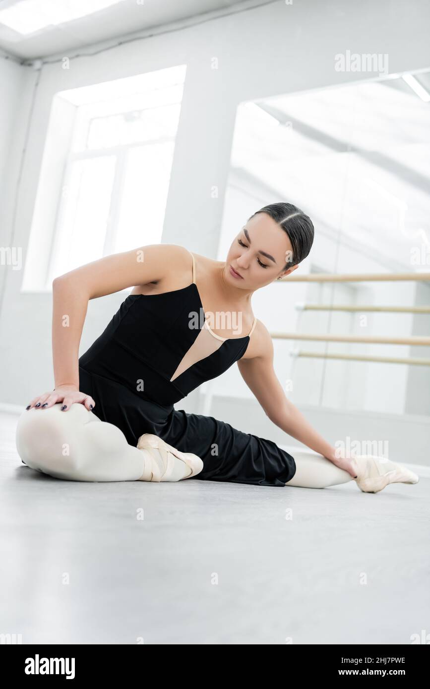 Pointe Legs Stretching Floor High Resolution Stock Photography and ...