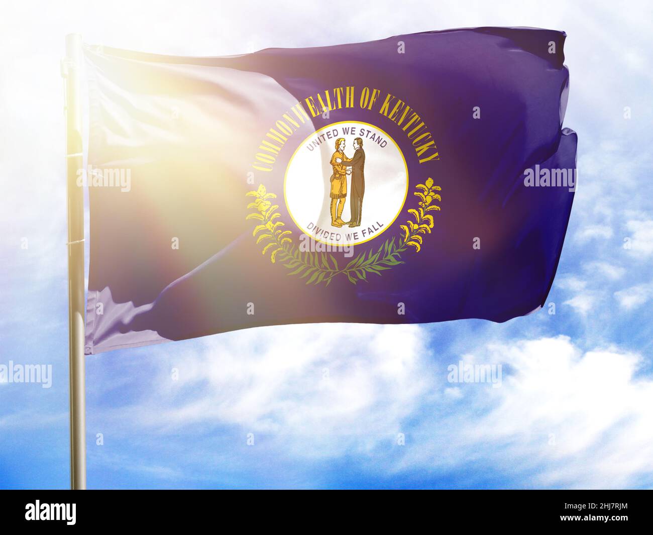 Kentucky flag waving hi-res stock photography and images - Alamy