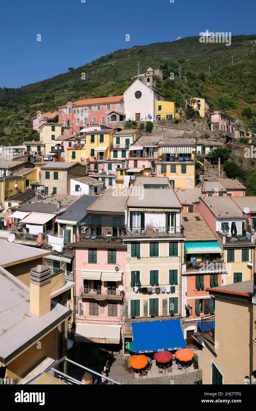 Vernazza, one of the villages of the Cinque Terre on the Italian ...