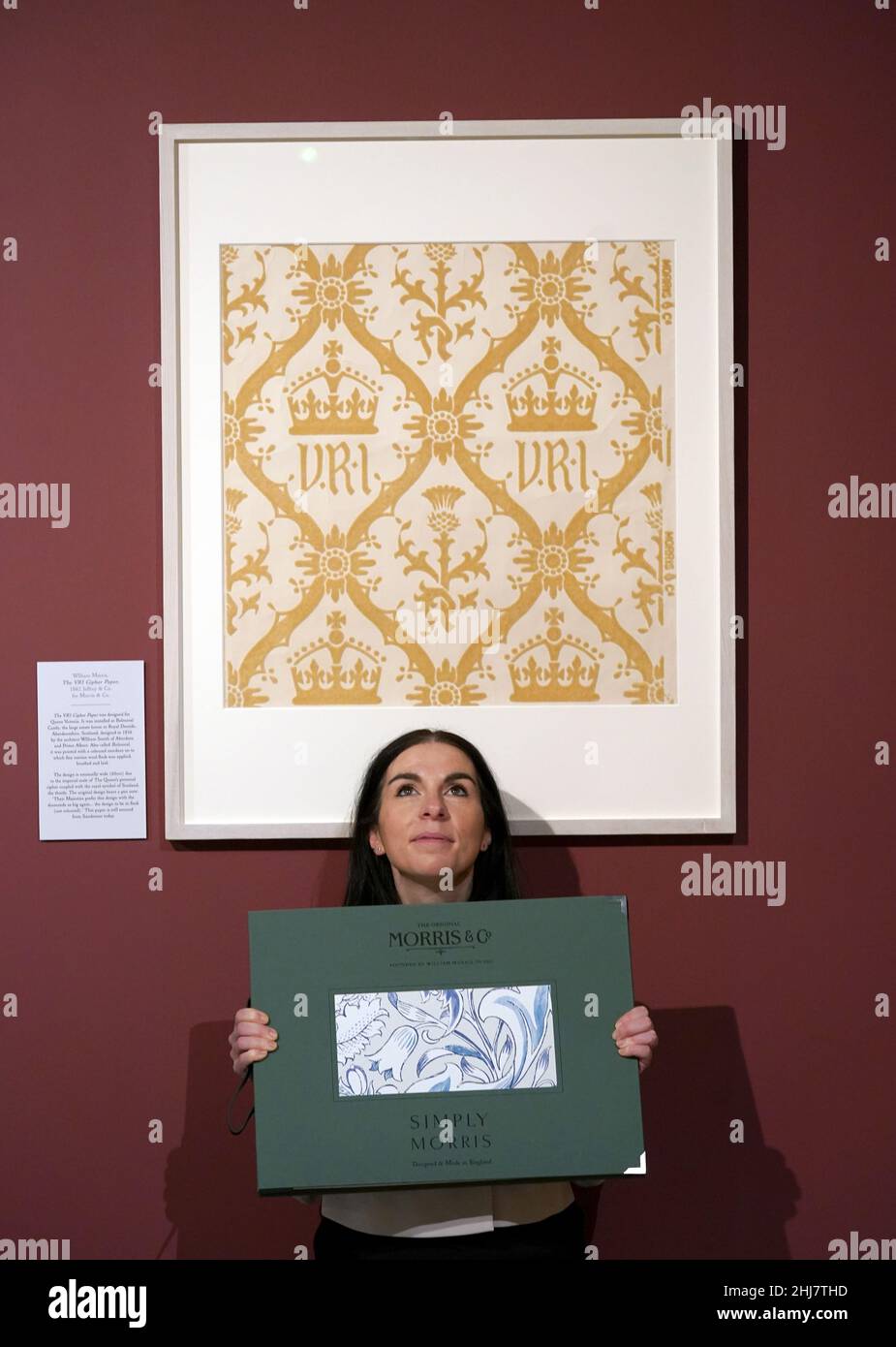 Claire Mchardy of Dovecot Studios beside the print of The VRI Cipher ...