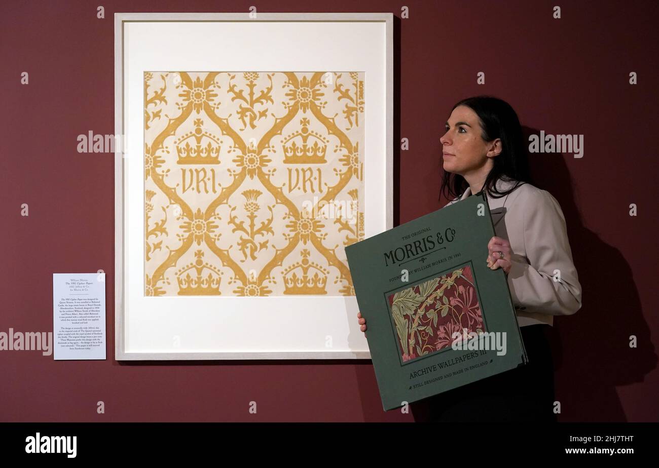 Claire Mchardy of Dovecot Studios beside the print of The VRI Cipher ...