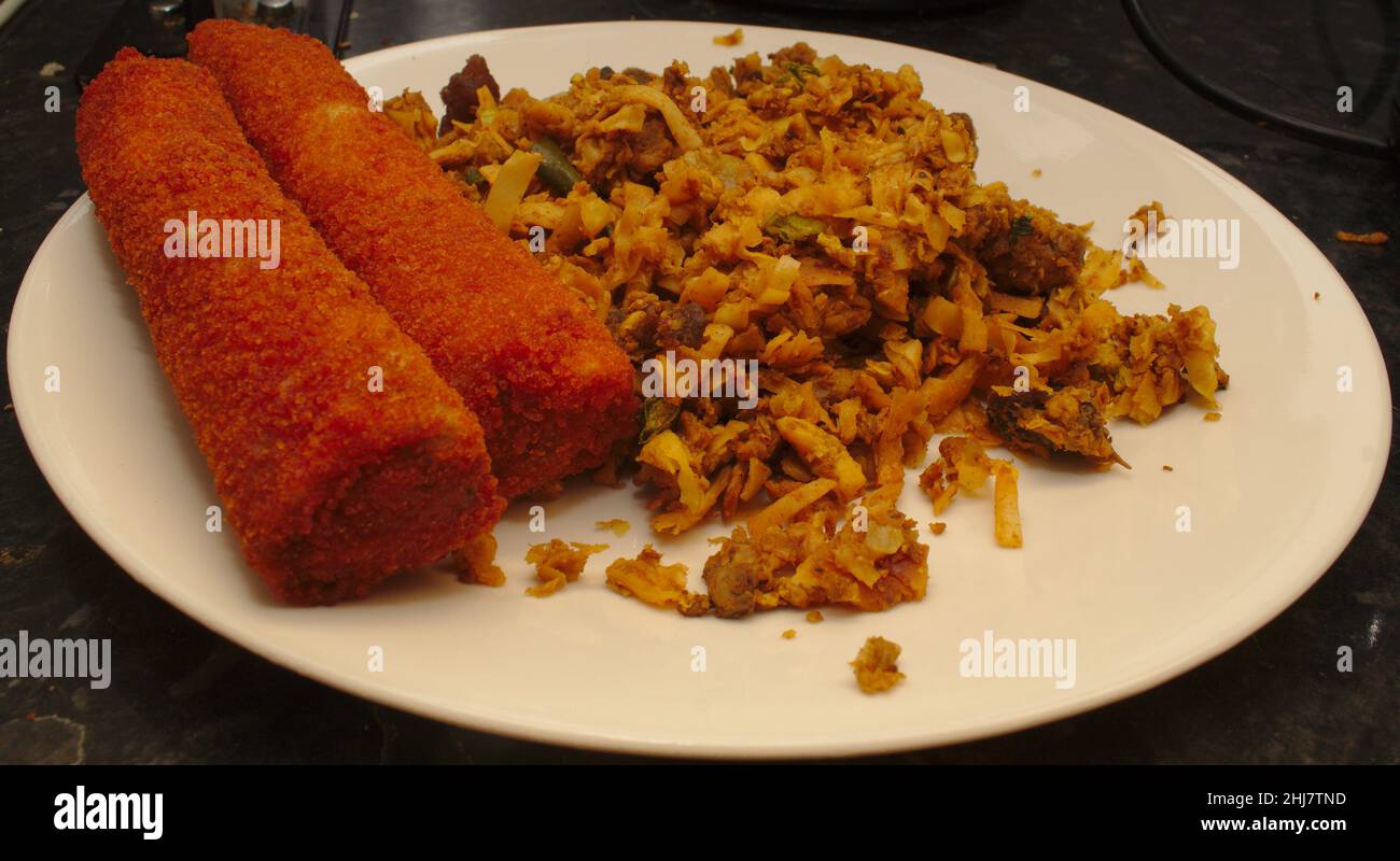 Mutton rolls and kottu Stock Photo - Alamy