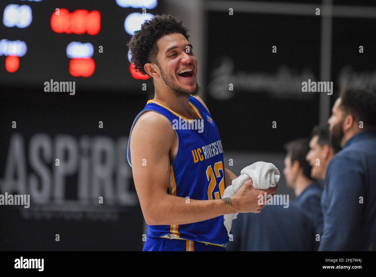 UC Riverside Highlanders guard Dominick Pickett (22) during an NCAA basketball game against Cal ...