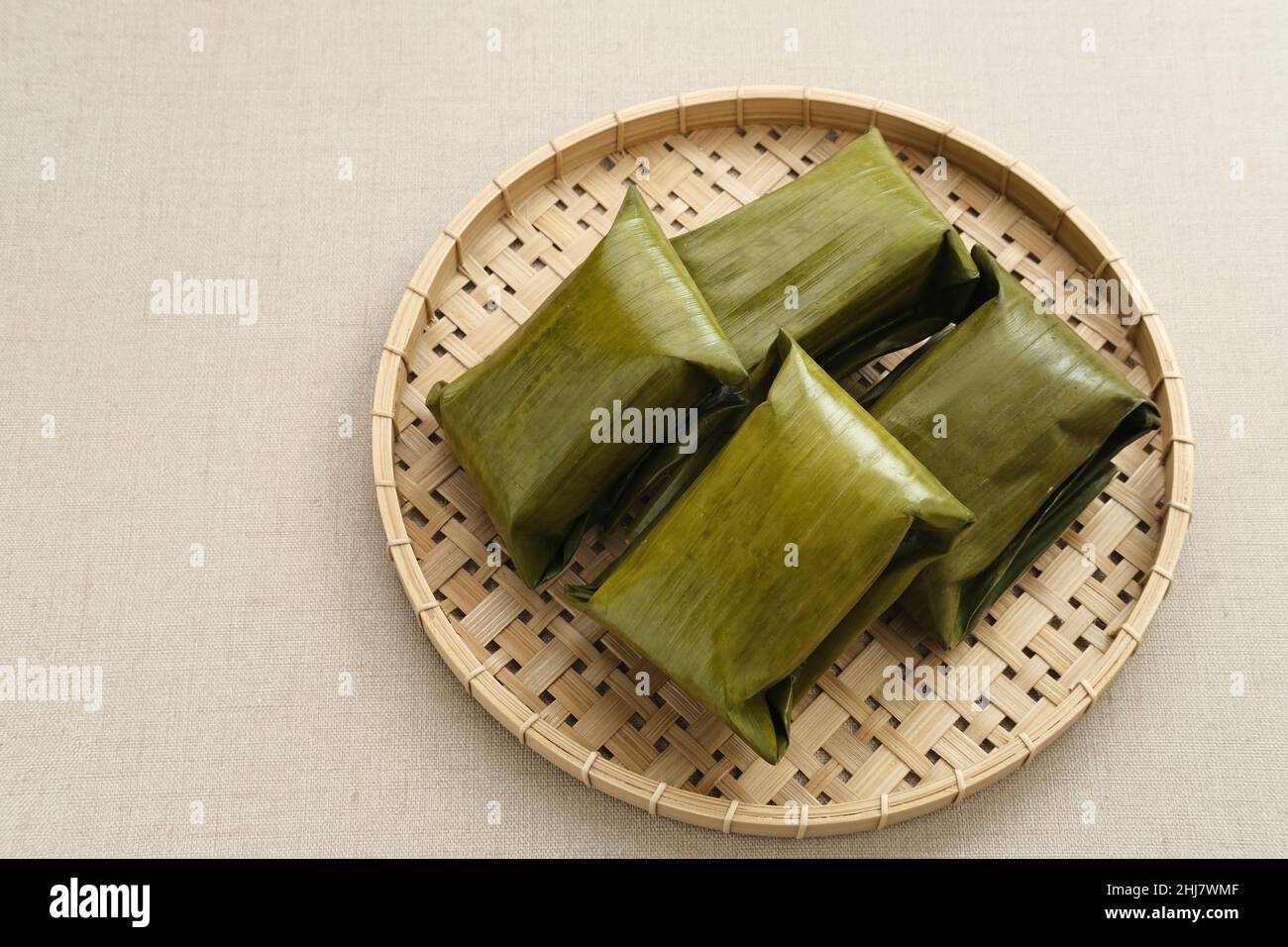 Nagasari is a traditional cake from Indonesia, made from rice flour ...